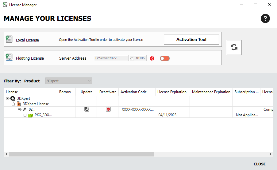 Setting up your license for 3DXpert