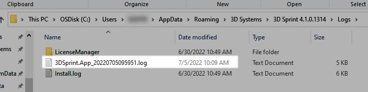 Verbose Logging in 3D Sprint v4