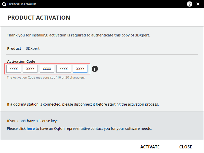 Setting up your license for 3DXpert